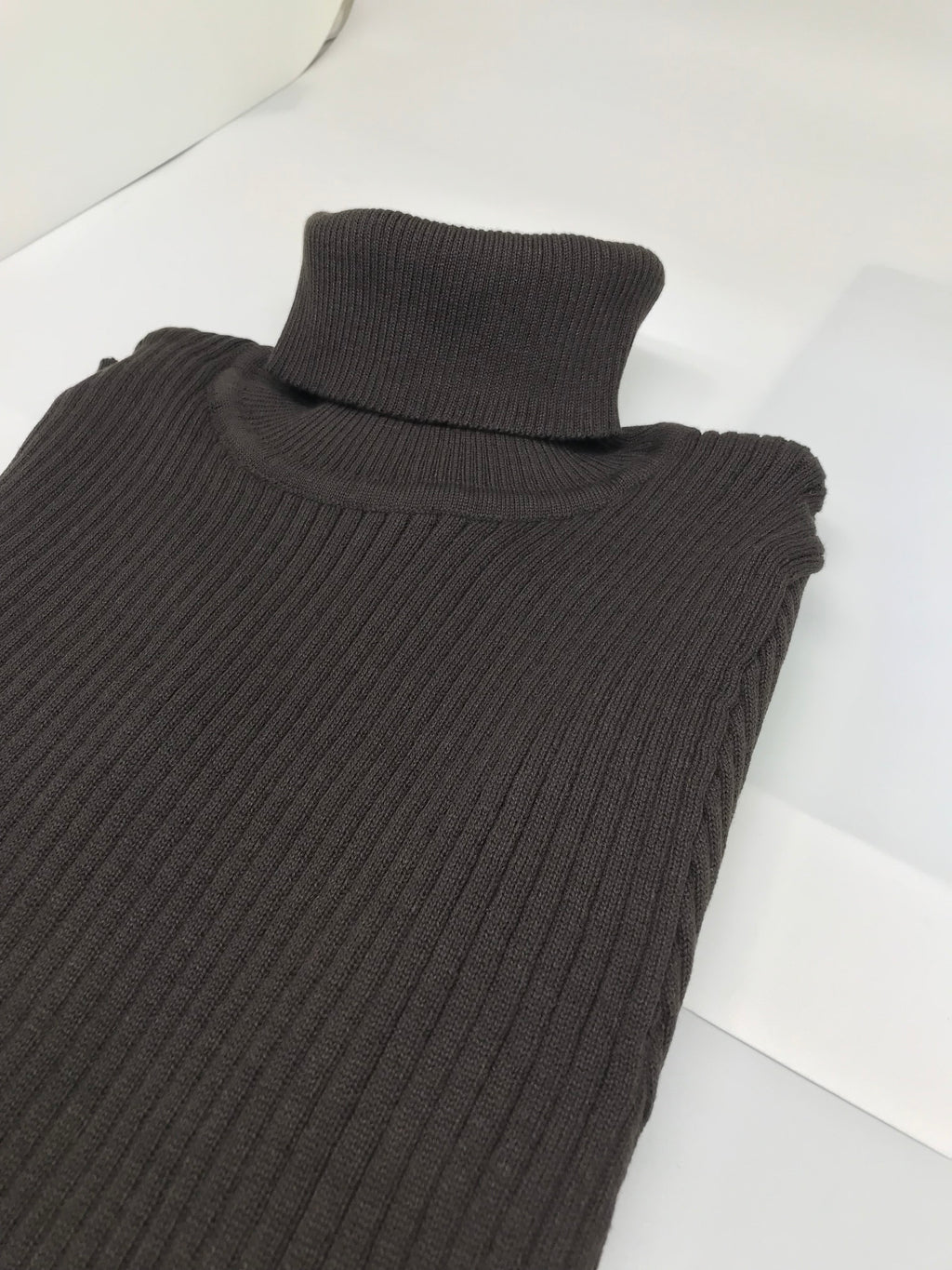 Dark Brown Ribbed Turtleneck